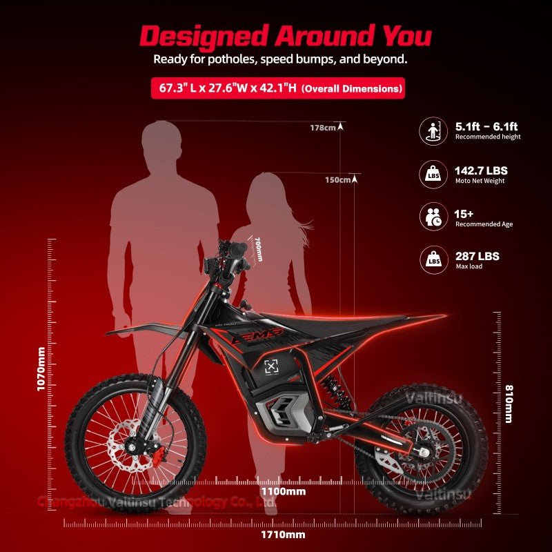 Electric Off Road Adults Black Advanced Dirt Bike EM-5 Pro for Sale ...